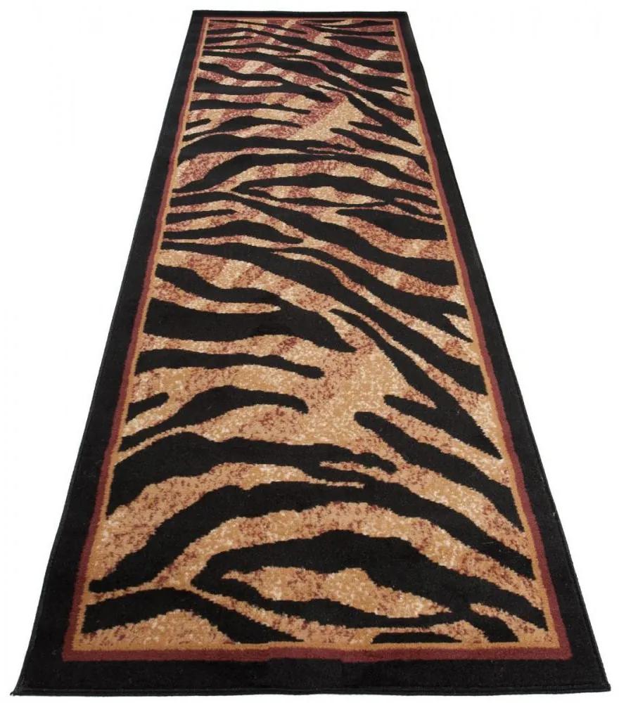 Kusový koberec PP Trio černobéžový atyp 100x250cm