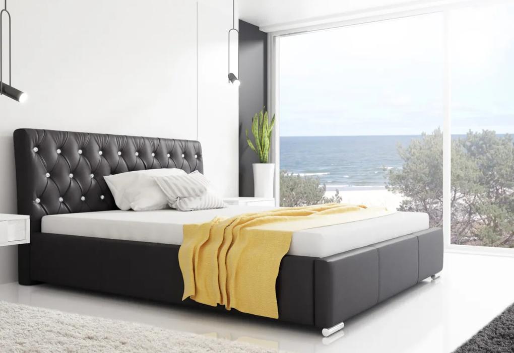 Čalouněná postel RETRO + matrace COMFORT, 200x200, madryt 1100