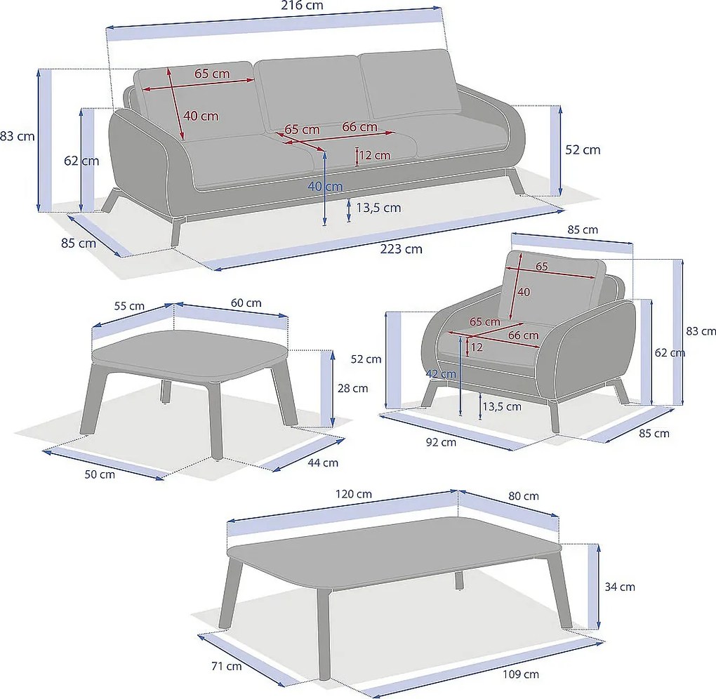 DEOKORK Luxusní ratanová sestava SUNSHINE pro 7 osob