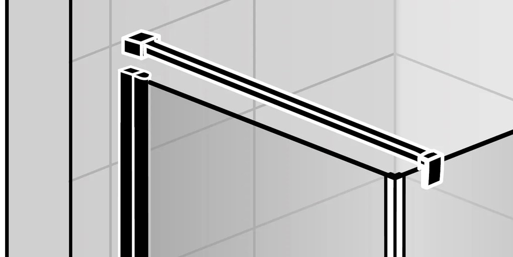 Ronal (Sanswiss) Ronal, stabilizační vzpěra, lze zkrátit na míru, zeď-sklo, délka 1500 mm, SMGS.06.1500