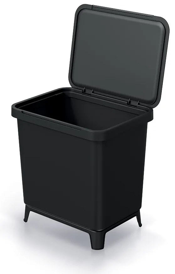 Odpadkový koš, 29 l, černá