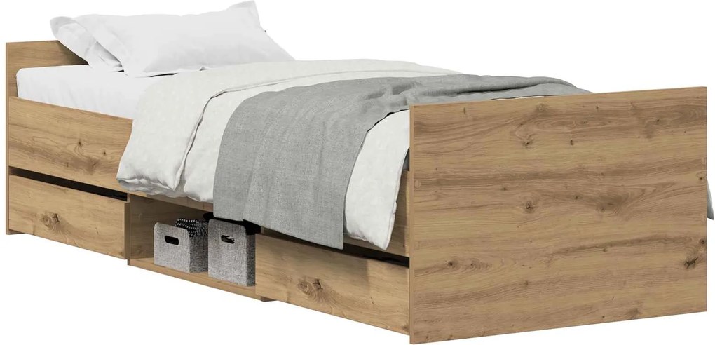 Rám postele Artisanový dub 193 x 78 x 50 cm Kompozitní dřevo 3329307