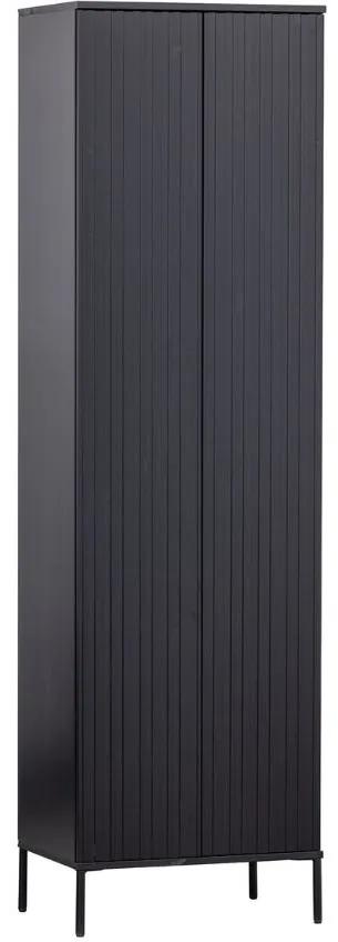 OnaDnes -20% Hoorns Černá borovicová skříň Gravia 210 x 60 cm