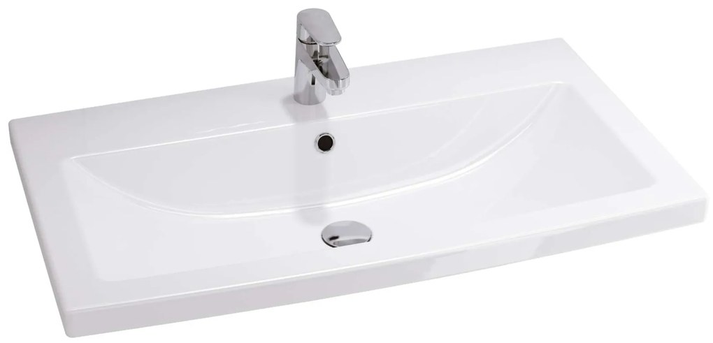 Cersanit Como - Umyvadlo, 80x45 cm, s přepadem, otvor pro baterii, bílá K32-004-BOX