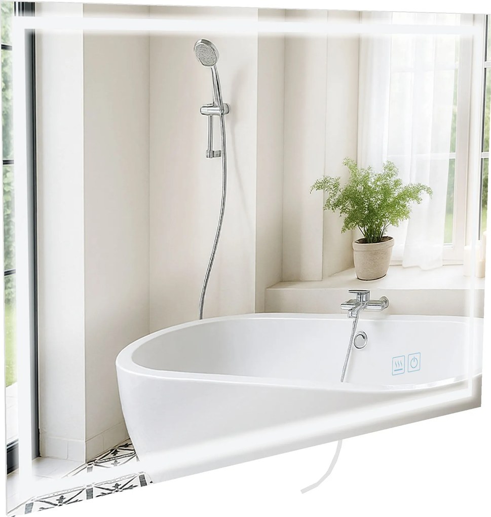 Koupelnové zrcadlo Jaffrey 70x100 bez Bluetooth – čiré sklo