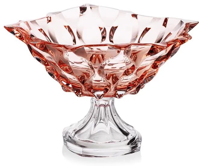 KŘISTÁLOVÁ MÍSA BOHEMIA SAMBA PINK NA NOZE 305MM