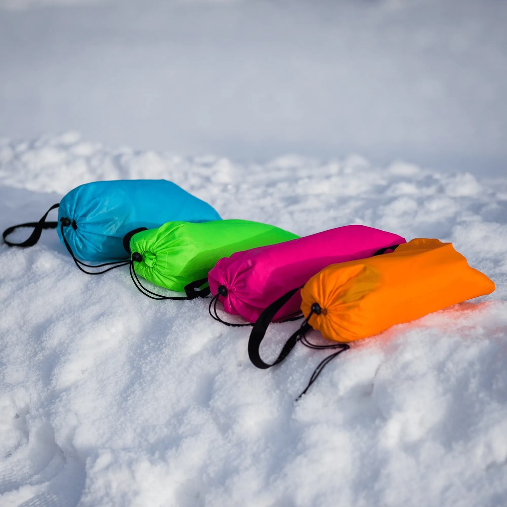 Nafukovací sedací vak, lazy bag LEBAG nylon růžový