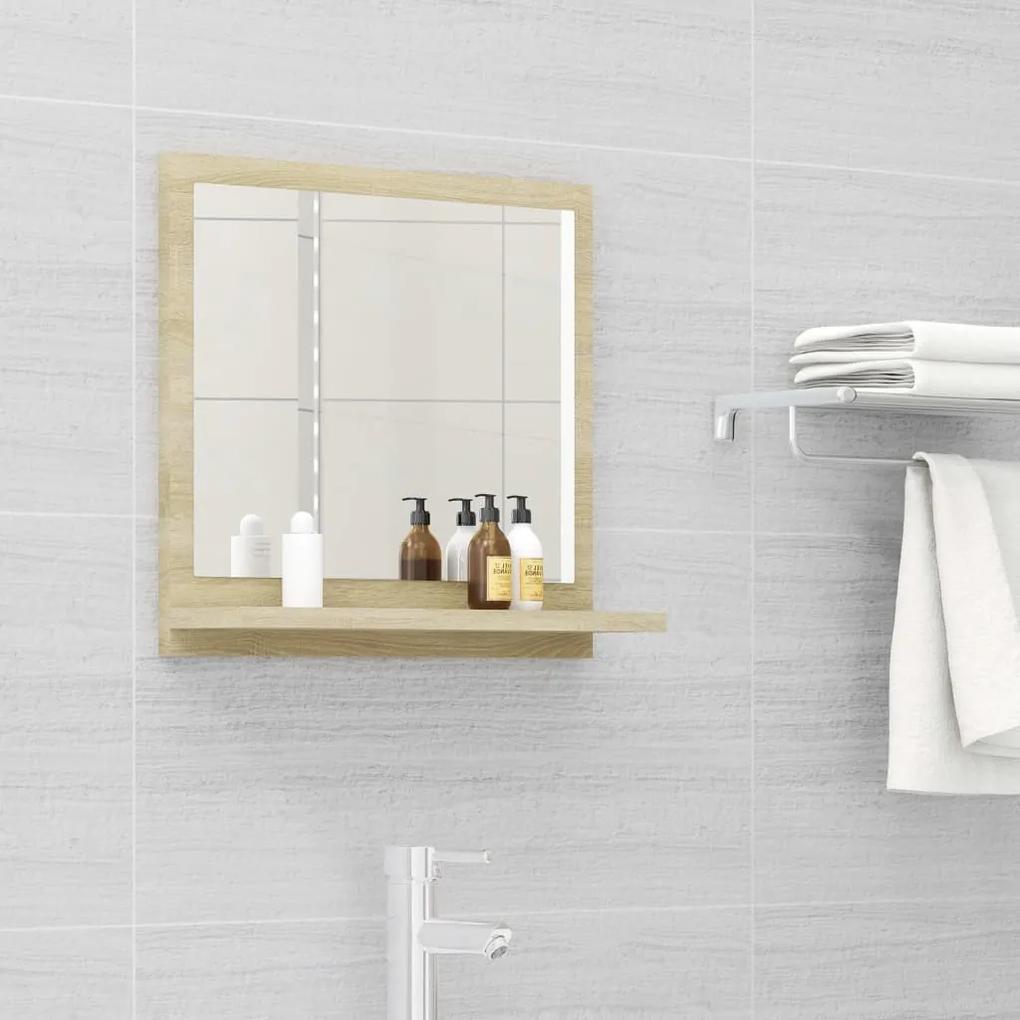 Koupelnové zrcadlo dub sonoma 40 x 10,5 x 37 cm dřevotříska - Default Title