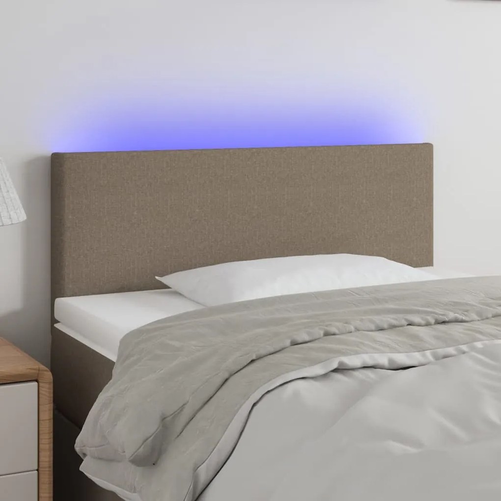 Čelo postele s LED taupe 100x5x78/88 cm textil 3121326
