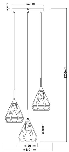 Globo 15889-3H - Lustr na lanku HASSAN 3xE27/40W/230V