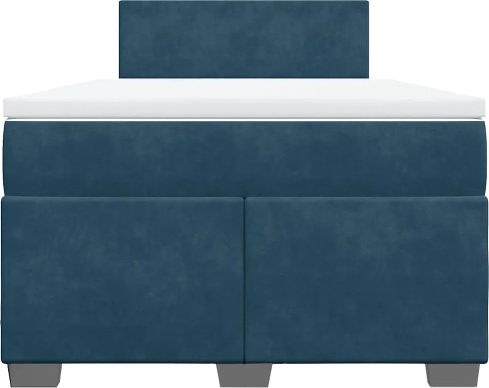 Box spring postel s matrací tmavě modrá 120x190 cm samet 3286256