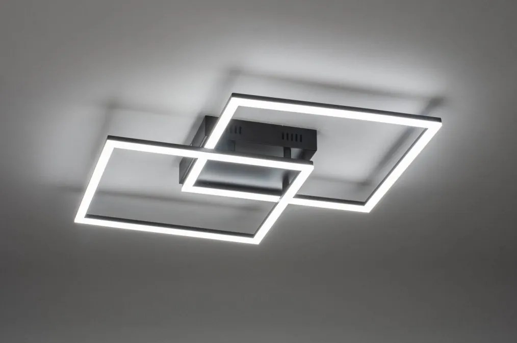 Stropní stmívatelné designové LED svítidlo Dualle Quadra Big Black