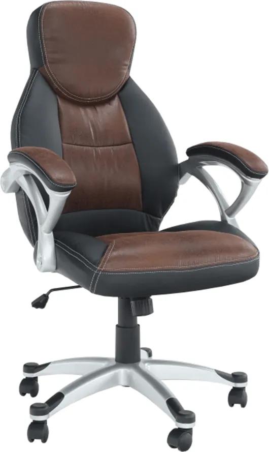 Tempo Kondela, s.r.o. Kancelářská židle, ekokůže hnědá + černá / plast, ICARUS