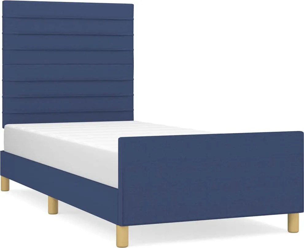 Rám postele bez matrací modrá 100x200 cm textil 3125120