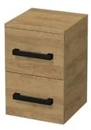 Koupelnová skříňka nízká s černou úchytkou SAT Cube Way 32,5x49,3x33 cm dub Hickory mat CUBE3CN32DH