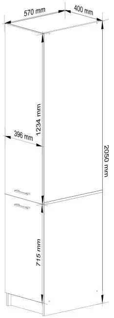Kuchyňská skříňka OLIWIA S40/205 bílá / beton