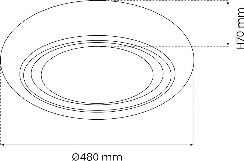 Stropní LED svítidlo Megan, 1x LED 48w, 3000-6000k, w/ch, s ovladačem