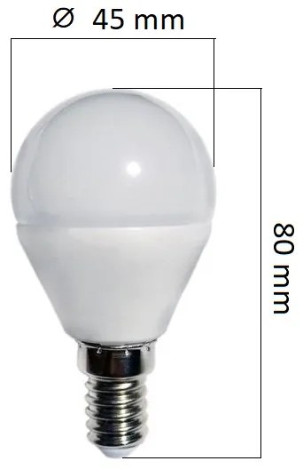 LED žárovka  E14 8,5W 800lm, studená G45, ekvivalent 54W - DOPRODEJ POSLEDNÍ KUSY