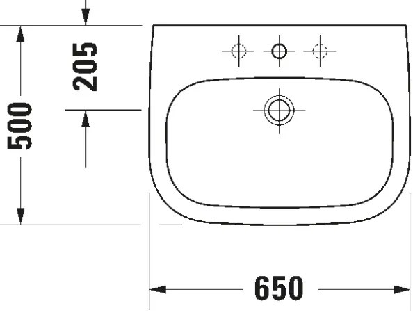 Duravit 23106500002 - Závěsné umyvadlo D-CODE 65x50 cm keramika/lesklá bílá