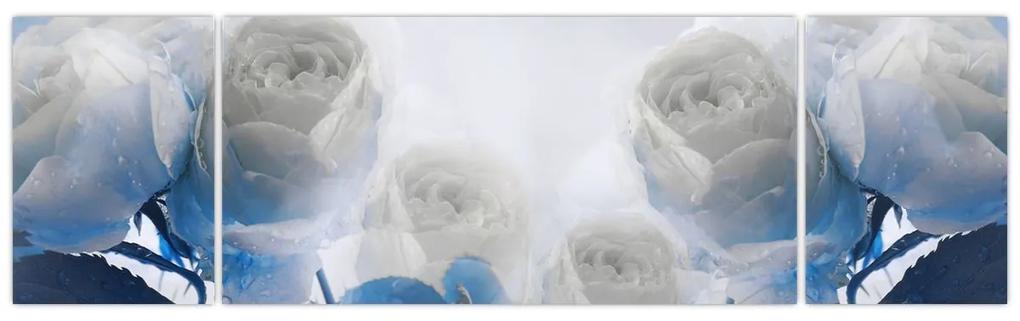 Obraz - Bílé růže (170x50 cm)