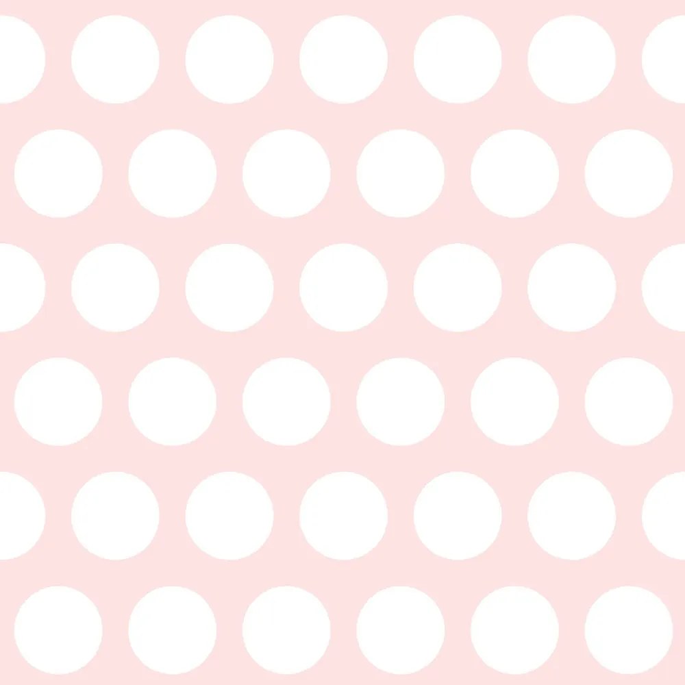 Esta Home Růžová vliesová tapeta s bílými puntíky 128859 rozměry 0,53 x 10,05 m