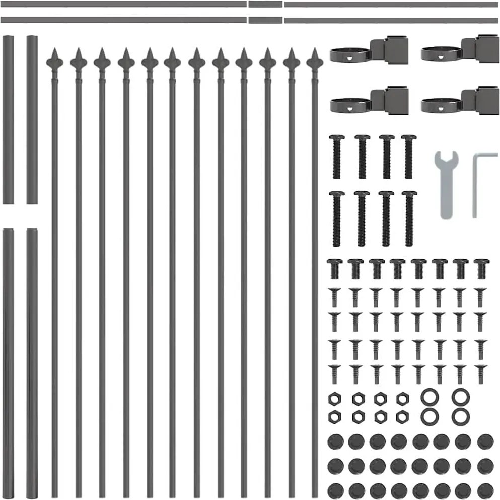Zahradní plot WOERDEN 7 ks 11,9 x 1 m Práškově lakovaná ocel 3334130