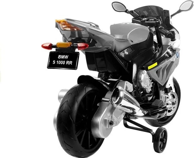 LEAN CARS Elektrická motorka pro děti BMW S1000RR stříbrná tříkolová
