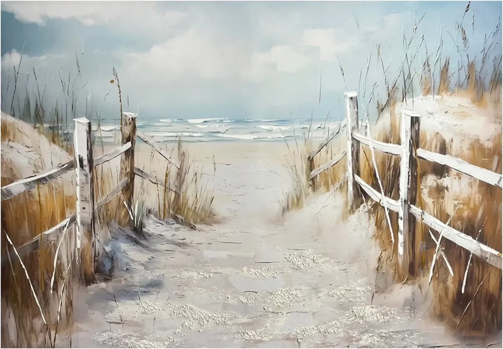 Obraz Beach Pláž na zeď s ručně vyrobenými prvky 70x100 cm Styler