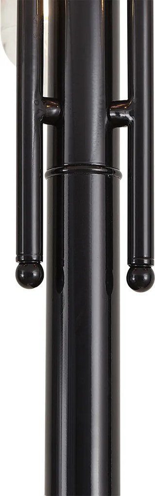 Moderní venkovní lampa černá s mědí 235 cm 3-světla IP44 - Kansas