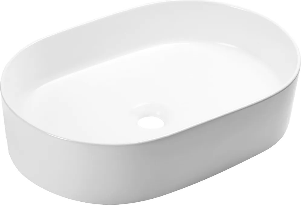 Laveo Desna, umyvadlo 50x35 cm, oválné pultové umyvadlo na desku, bílá, LAV-VUD_6250