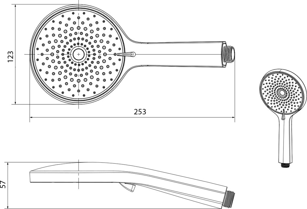 Sapho ruční masážní sprcha 4 režimy 123 mm chrom 1204-10