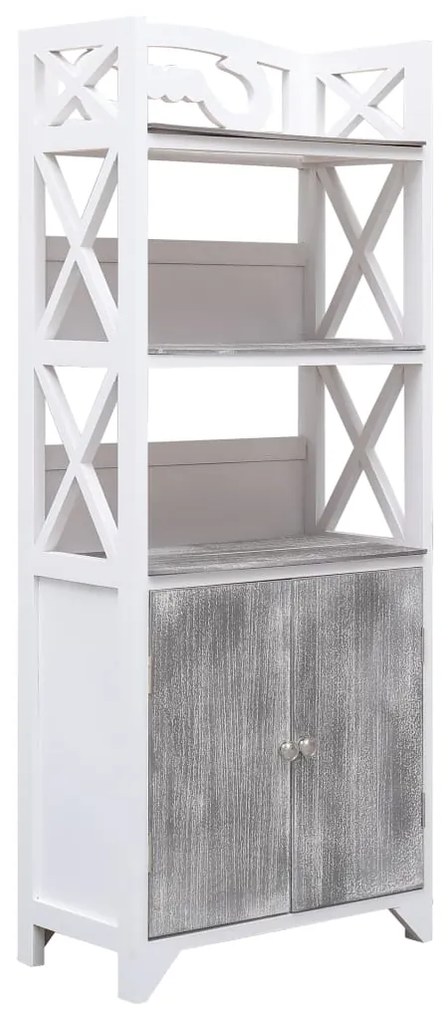 284107 vidaXL Koupelnová skříňka bílo-šedá 46 x 24 x 116 cm dřevo pavlovnie