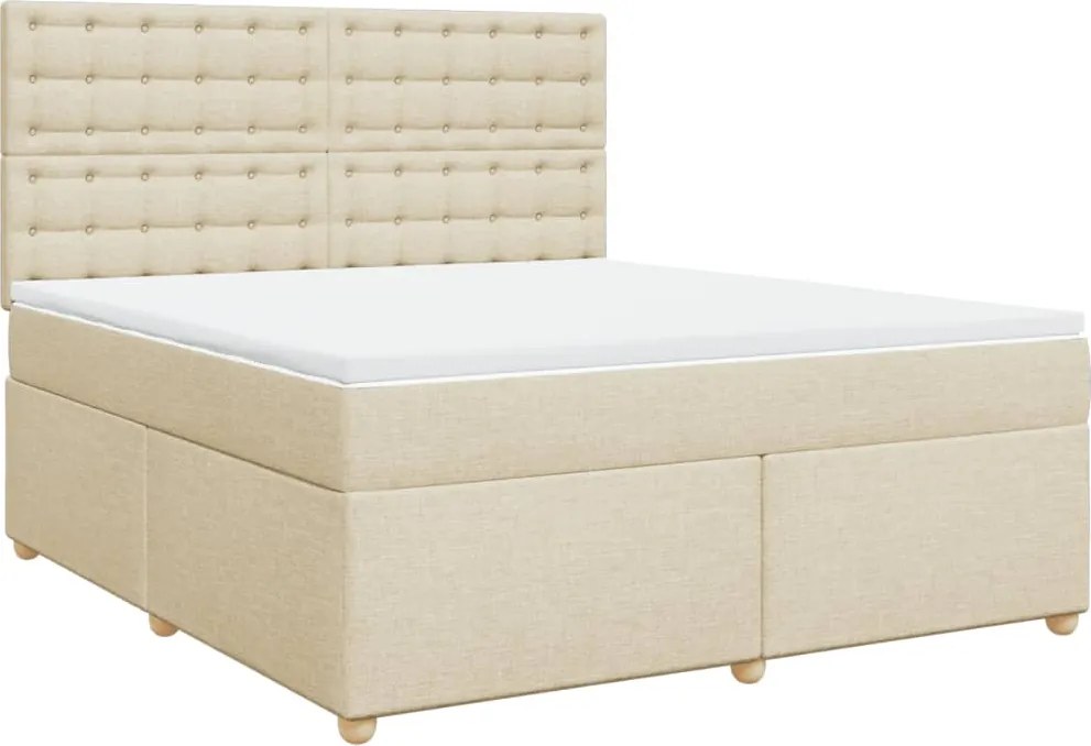 Box spring postel s matrací krémová 180x200 cm textil 3293678