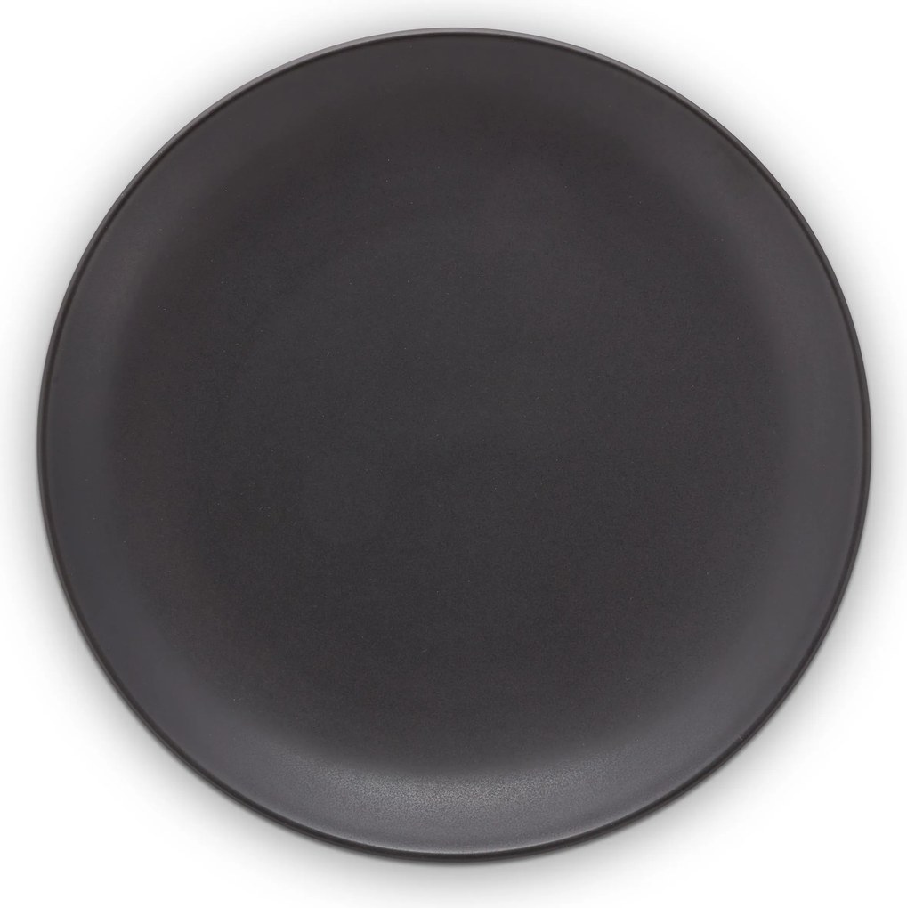 vtwonen Matt Black talíř Ø 20 cm, černý matný (Porcelánový snídaňový talíř v černé matné barvě)