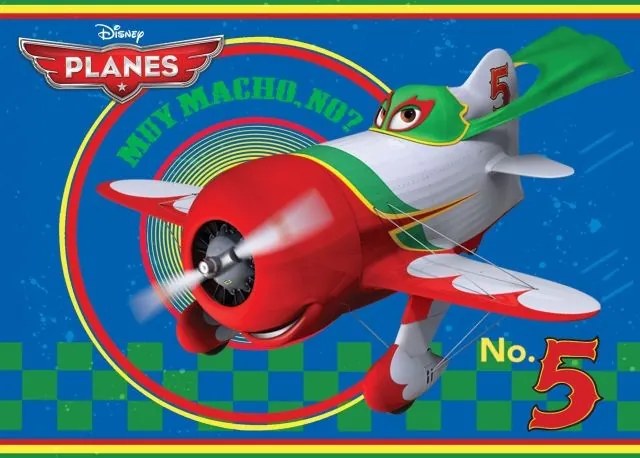 Vopi | Dětský koberec Disney Planes 03 Number 5, modrý