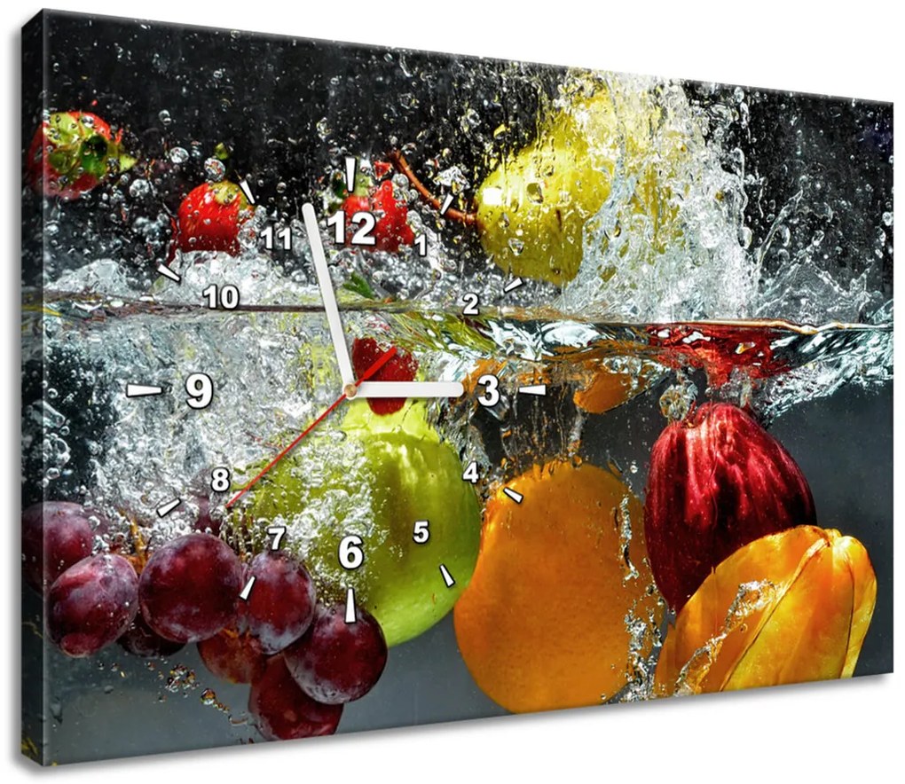 Gario Obraz s hodinami Sladké ovoce Rozměry: 100 x 40 cm