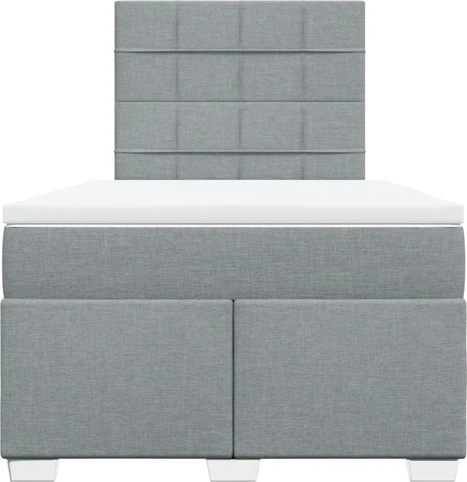 Box spring postel s matrací světle šedá 120x190 cm textil 3290427