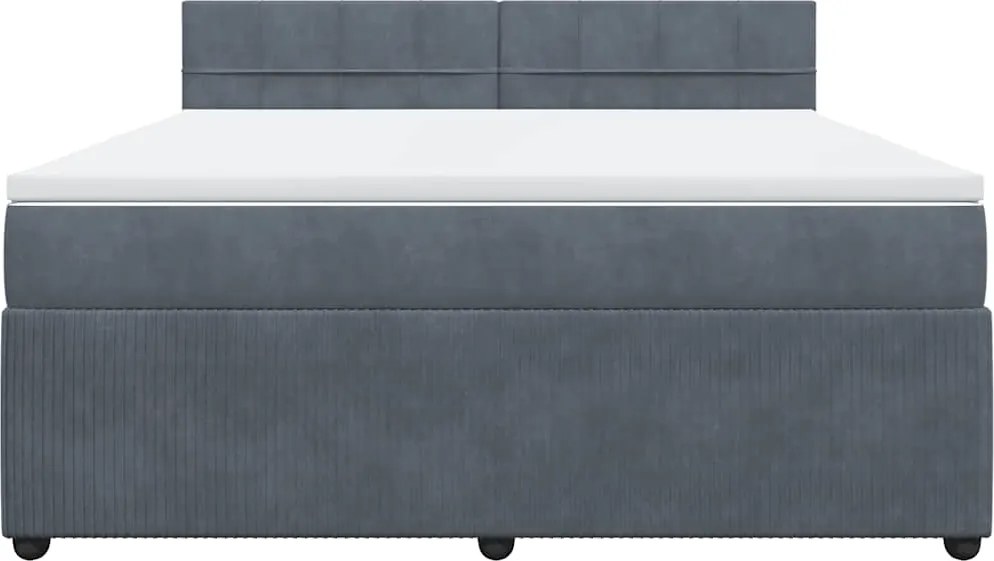 Box spring postel s matrací tmavě šedá 180x200 cm samet 3287807