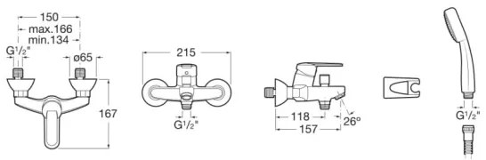 Roca A5A0125C02 - Vanová sada s baterií VICTORIA lesklý chrom