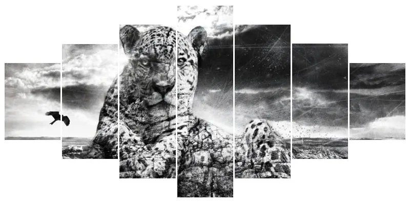 Moderní obraz levharta  (210x100 cm), 40 dalších rozměrů