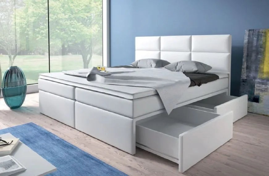 postel boxspring INTER TYP 3 - 180x200cm - úlož. prostor - 2+2 zásuvky