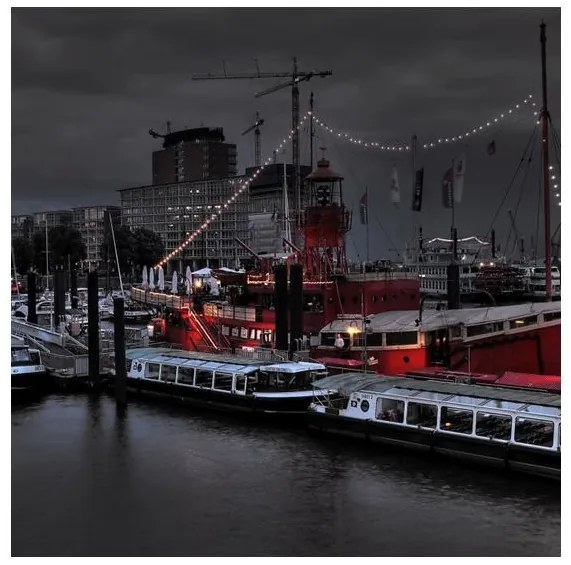 Obraz nočního přístavu (40x40 cm), 40 dalších rozměrů