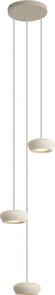 Moderní závěsná lampa béžová s kulatými stínidly 3-světelná - Concerto