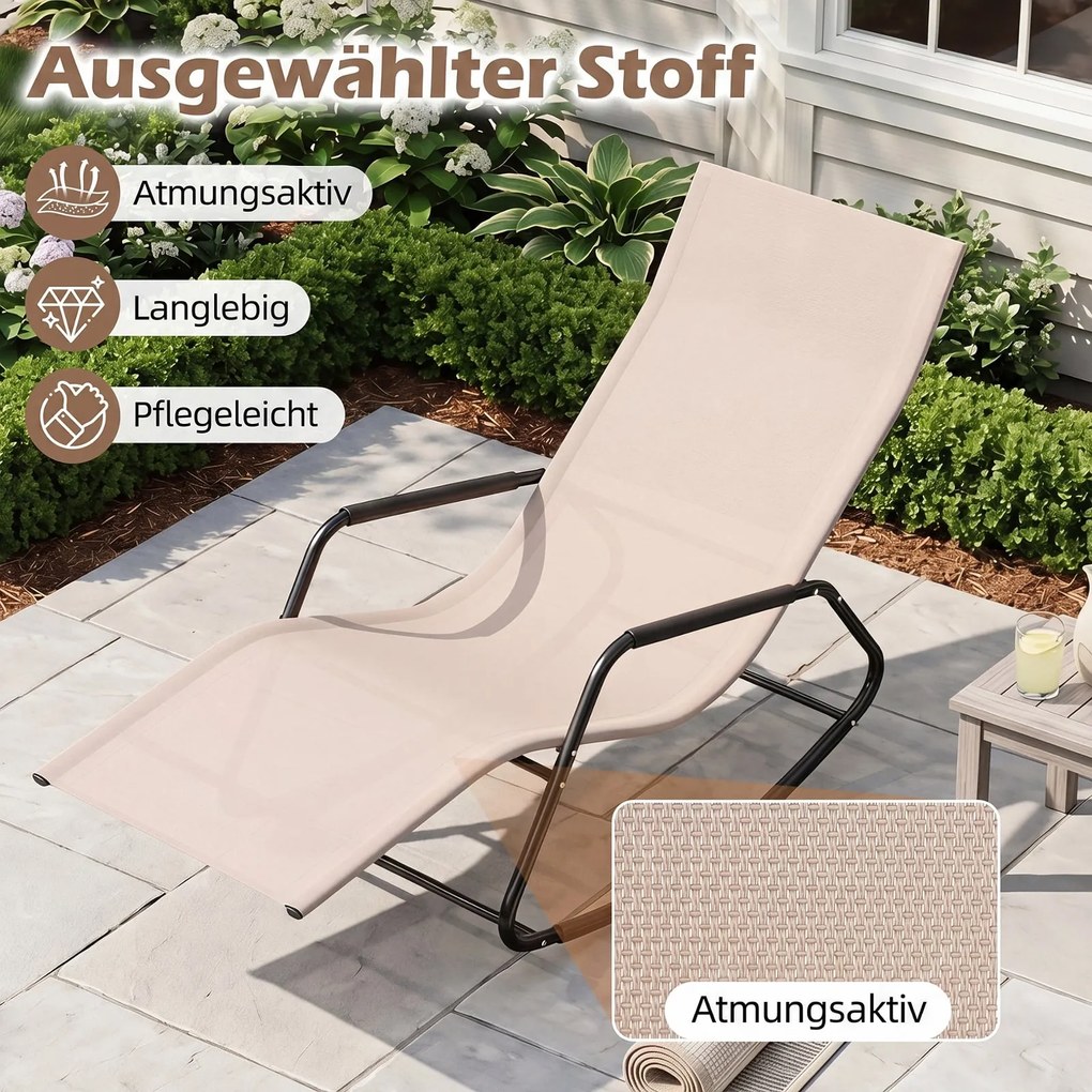 Costway Zahradní lehátko odolné proti povětrnostním vlivům ergonomické houpací