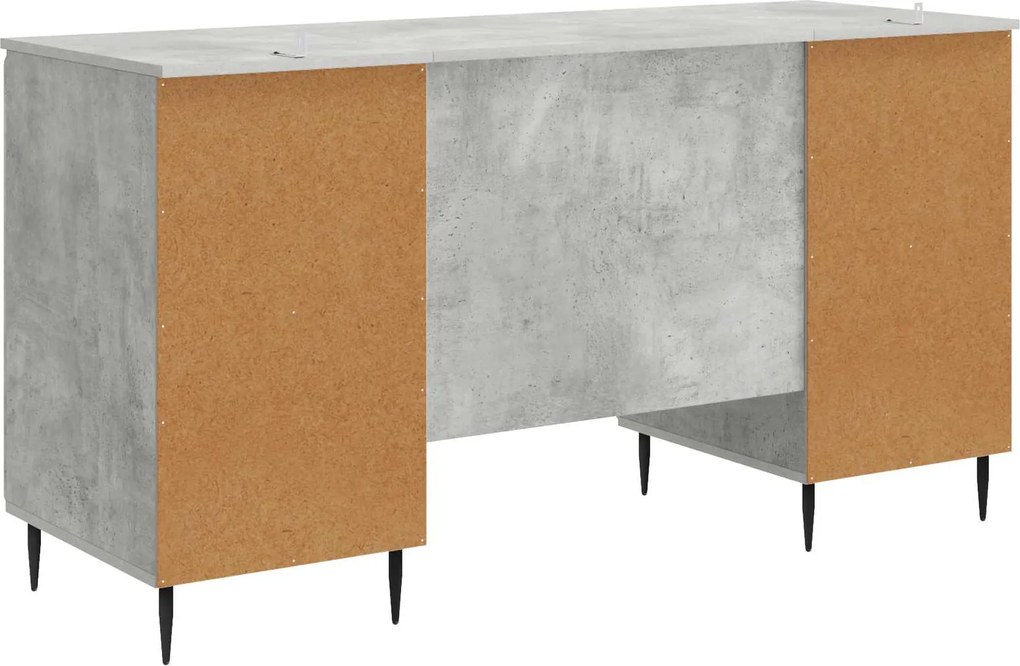 Stůl s policí Betonově šedá 142,5 x 50 x 75 cm Kompozitní dřevo 3414588