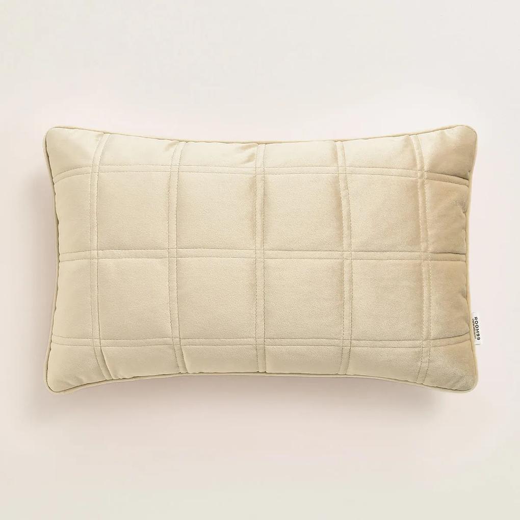 Room99 Dekorační povlak na polštář Colette Velvet Prošívané Kostky Barva: Bílá, Velikost: 40 x 40 cm