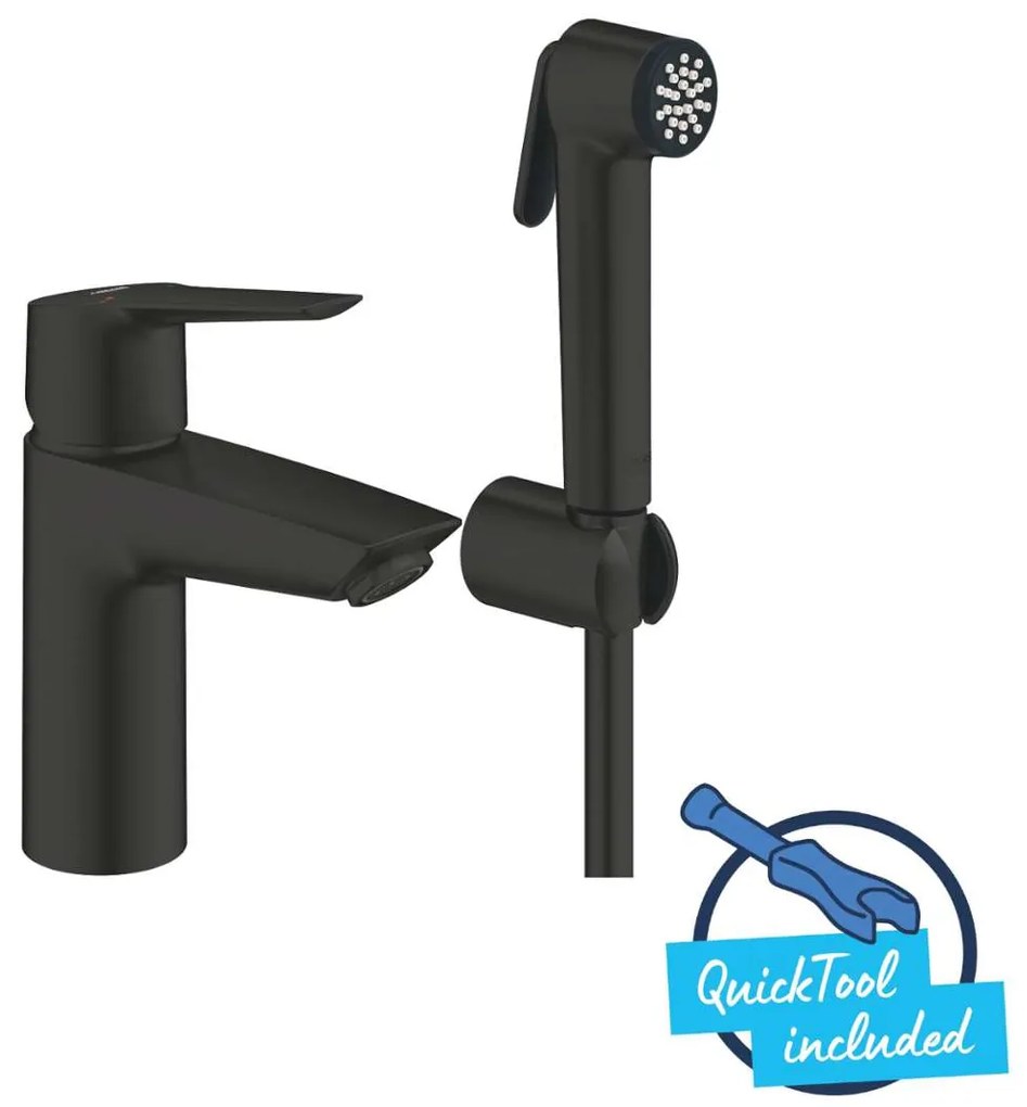 Grohe QuickFix Start - Umyvadlová baterie s bidetovou sprškou, matná černá 231232433