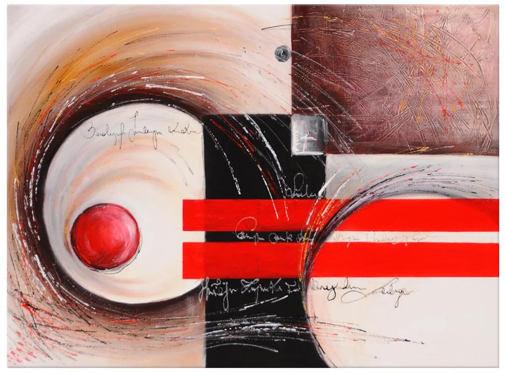 Gario Ručně malovaný obraz Ohnivé tvary Rozměry: 120 x 80 cm