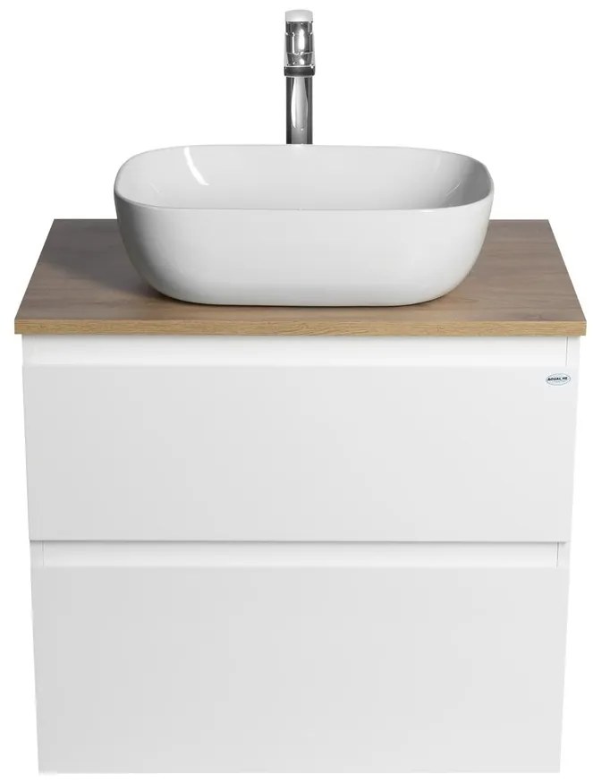 Aqualine Altair koupelnová skříňka 68 x 61,8 x 45,2 cm pod umyadlo s deskou bílá dub emporio AI270-02