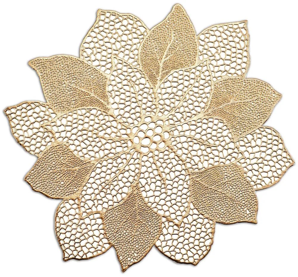Odolná květinová plastiková podložka ve zlaté barvě, 43 cm